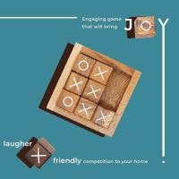 China Handmade 4 Inch Wooden Tic Tac Toe Coffee Table for Desk and Living Room Decoration for sale
