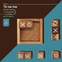 China Handmade 4 Inch Wooden Tic Tac Toe Coffee Table for Desk and Living Room Decoration for sale