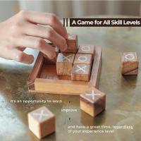 China Handmade 4 Inch Wooden Tic Tac Toe Coffee Table for Desk and Living Room Decoration for sale