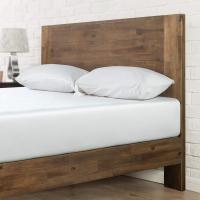 China High Quantity Pine Wood Platform Bed Frame with Headboard and Wooden Slat Support for sale