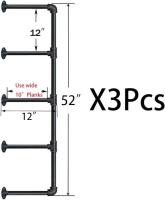 China Wooden Industrial Wall Mount Iron Pipe Shelf for DIY Open Office Room Kitchen Bookshelf for sale