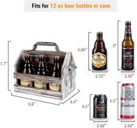 China Removable Middle Divider Wooden 6-Bottle Caddy with Varnished Finish and Bottle Opener for sale