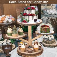 China Customized Designs 4 Tier Bamboo Cupcake Stand for Party Fruits Snacks Serving Tray for sale