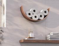 China Curved Wooden Shelf Toilet Paper Holder The Perfect Combination of Form and Function for sale