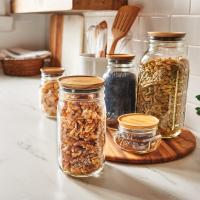 China Customized Ball Jar Wooden Lids Regular Brown with Bamboo Lids in Wooden Plain Color for sale