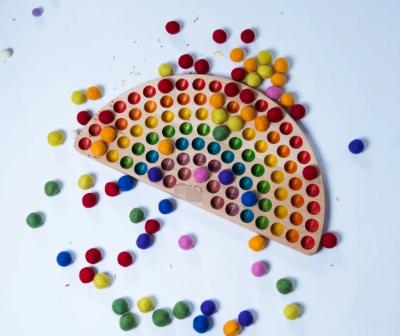 China Handmade Wooden Montessori Rainbow Color Learning Toy for 2-4 Years Old As Your Request for sale