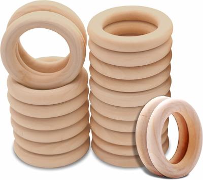 China Indoor and Outdoor Room Space 50mm Smooth Wooden Rings Unfinished Wood Circles for sale