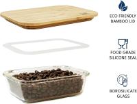 China Functional and Modern Bamboo Lids Glass Food Storage Set for Living Room Organization for sale