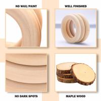 China Indoor and Outdoor Room Space 50mm Smooth Wooden Rings Unfinished Wood Circles for sale