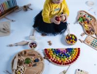 China Handmade Wooden Montessori Rainbow Color Learning Toy for 2-4 Years Old As Your Request for sale