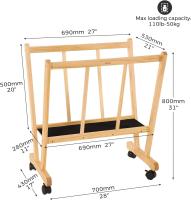 China 202406 Wooden Large Print Rack with Rolling Casters Customized Logo Bathroom Display and Storage for sale