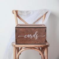 China 6.2*6.2*4.48 inches Wedding Party Gift Wooden Advice Cards Box Industrial Gift for sale