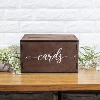 China 6.2*6.2*4.48 inches Wedding Party Gift Wooden Advice Cards Box Industrial Gift for sale