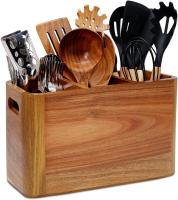 China Large Capacity Acacia Wood Storage Box for Kitchen Counter in Solid Wood Structure for sale