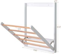 China Multifunctional Foldable Wooden Clothing Dryer Racks Wall Mounted Clothes Drying Rack for sale