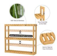 China Natural Color 3 Tier Wooden Storage Shelf for Organizing Your Bathroom Essentials for sale