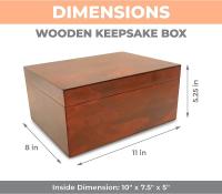 China Wooden Keepsake Decorative Box with Lid Wood Printing Handling Stamping for sale