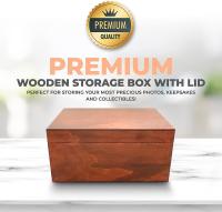 China Wooden Keepsake Decorative Box with Lid Wood Printing Handling Stamping for sale