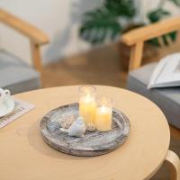 China Rustic Ash Tealight Post Tray Small Farmhouse Table Centerpiece with Customized Logo for sale