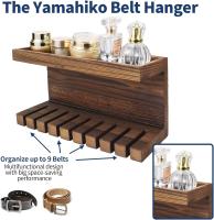 China Convenient Wooden Belt Storage Organizer with Double Shelves Walnut/ Beech Material for sale