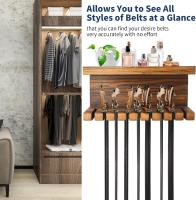 China Convenient Wooden Belt Storage Organizer with Double Shelves Walnut/ Beech Material for sale