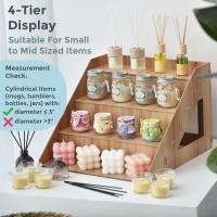 China Modern Wooden Countertop Candle Soap Holder for Displaying Glass Cups Cupcakes and Candy for sale