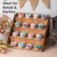 China Modern Wooden Countertop Candle Soap Holder for Displaying Glass Cups Cupcakes and Candy for sale
