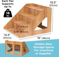 China Modern Wooden Countertop Candle Soap Holder for Displaying Glass Cups Cupcakes and Candy for sale