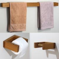 China As your request Handmade Wooden Bathroom Towel Holder Bathroom toilet paper Wall Shelf for sale