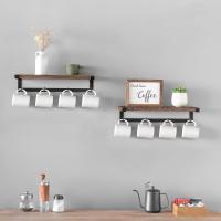 China Solid Wood Floating Rack Coffee Bar Accessories for Wall Book Shelves in Kids Kitchen for sale