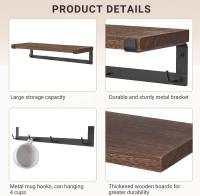 China Solid Wood Floating Rack Coffee Bar Accessories for Wall Book Shelves in Kids Kitchen for sale