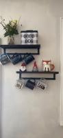 China Solid Wood Floating Rack Coffee Bar Accessories for Wall Book Shelves in Kids Kitchen for sale