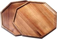 China Acacia Wood Serving Platters and Trays with Easy Carry Grooved Handle Design Accepted for sale