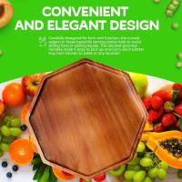China Acacia Wood Serving Platters and Trays with Easy Carry Grooved Handle Design Accepted for sale
