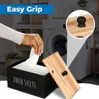 China Gift Craft Black Wooden Box Container Rectangle Modern Space Saving Sheets Dispenser for sale