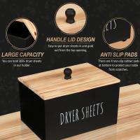 China Gift Craft Black Wooden Box Container Rectangle Modern Space Saving Sheets Dispenser for sale