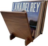 China Flip Display Wooden Record Holder for 50 Music Album Storage Single Tier Design for sale