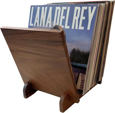 China Flip Display Wooden Record Holder for 50 Music Album Storage Single Tier Design for sale