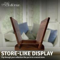 China Flip Display Wooden Record Holder for 50 Music Album Storage Single Tier Design for sale