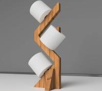 China Double Tier Wooden Shelf for Stylish and Functional Free Standing Toilet Paper Holder for sale