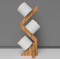 China Double Tier Wooden Shelf for Stylish and Functional Free Standing Toilet Paper Holder for sale