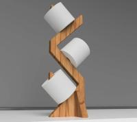 China Double Tier Wooden Shelf for Stylish and Functional Free Standing Toilet Paper Holder for sale