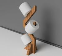 China Double Tier Wooden Shelf for Stylish and Functional Free Standing Toilet Paper Holder for sale
