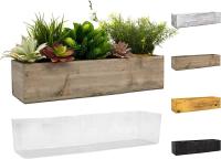 China Other Gift Craft Luxury Rustic Brown Wooden Planter Box with Removable Plastic Liner for sale