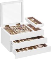 China Clear Lid 3-Layer Wooden Jewelry Box in Rectangle Shape for Custom Storage Needs for sale