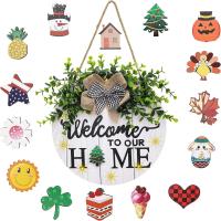 China DIY Christmas Sublimation Hanging Wood Craft Round Circles Frame Wall Sign Decor Blanks for sale
