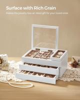 China Clear Lid 3-Layer Wooden Jewelry Box in Rectangle Shape for Custom Storage Needs for sale