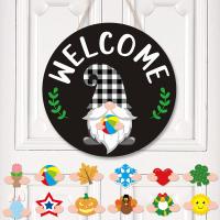 China DIY Christmas Sublimation Hanging Wood Craft Round Circles Frame Wall Sign Decor Blanks for sale