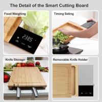 China Multifunctional Bamboo Smart Chopping Cutting Board 8 In 1 Meal Prep System Square for sale