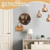 China Round Wooden Key and Mail Holder Organizer for Entryway Mudroom Hallway Kitchen Office for sale